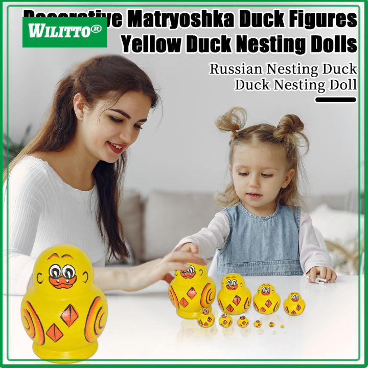 10Pcs/Set Animal Russian Nesting Doll 10 Layers Handmade Wooden ...