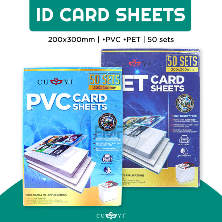 FMP 50 sets CUYI PVC Sheet and PET Sheet A4 Size For ID Printing Bag ...
