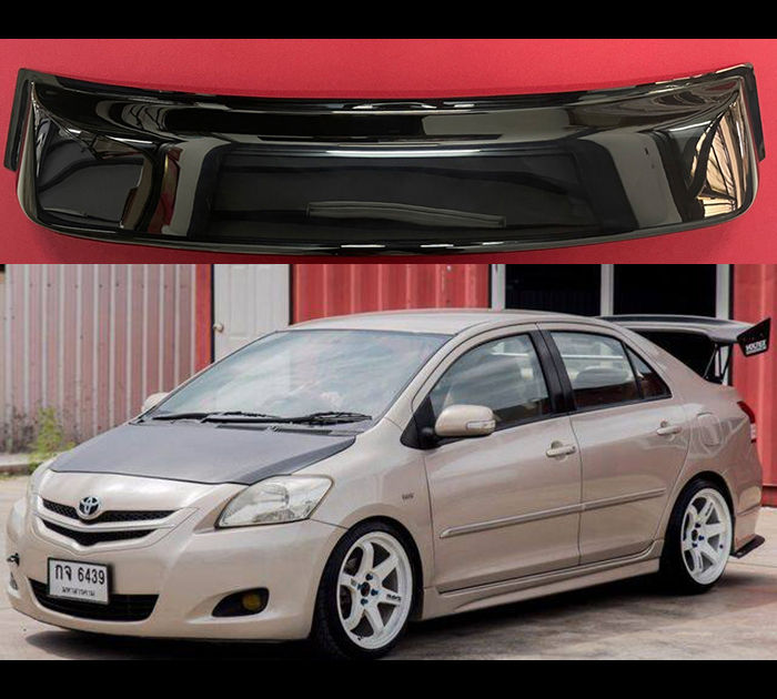 (สีดำเงา) กันแดดหลัง Spoiler Vios 2007 2008 2009 2010 2011 2012 | Lazada.co.th