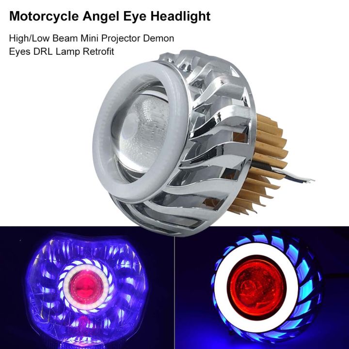 FUVOYA Motorcycle headlight devil eye headlight dual halo projector ...
