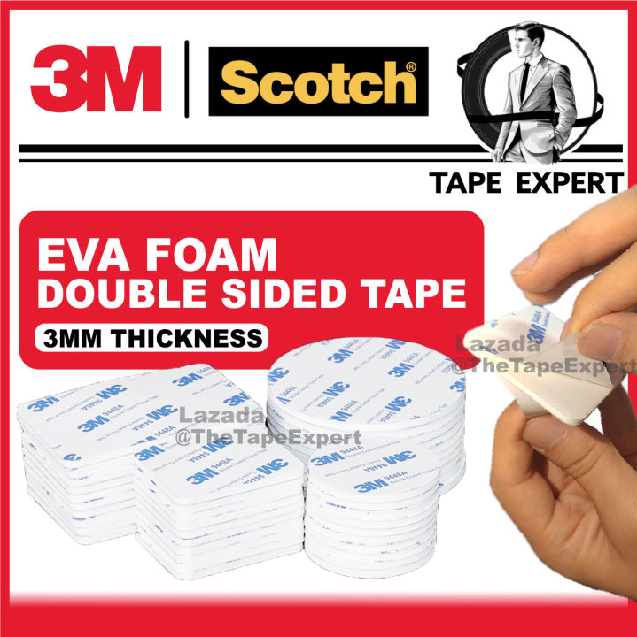 [TapeExpert] 3M EVA Foam Double Sided Tape 9448A 3mm Thickness Adhesive Mounting Dashboard Anti ...