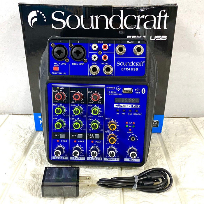 mixer soundcraft 4 channel efx4 USB BLUETOOTH support Soundcard pc ...