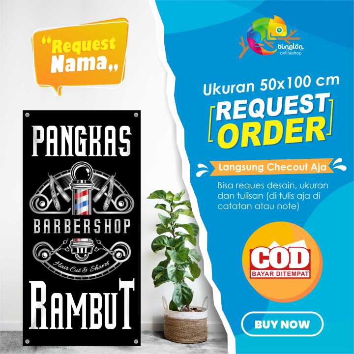 Spanduk Banner Pangkas Rambut Keren Model C | Lazada Indonesia