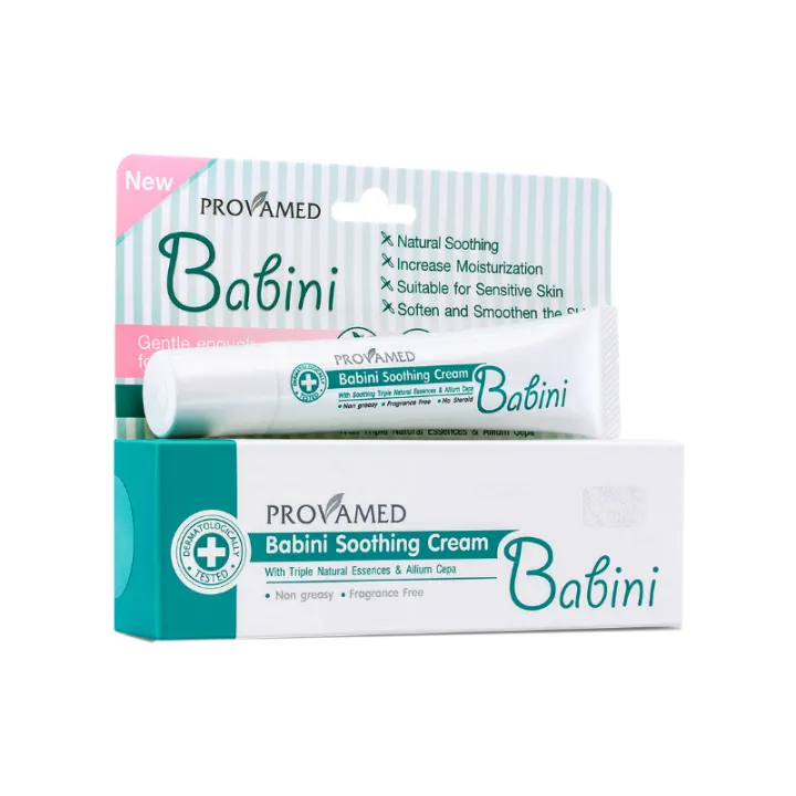 PROVAMED Babini Soothing Cream 15g. โปรวาเมด เบบินี่ ซูธธิ้ง ครีม สำหรับผิวเด็กและผิวบอบบาง ลด ...