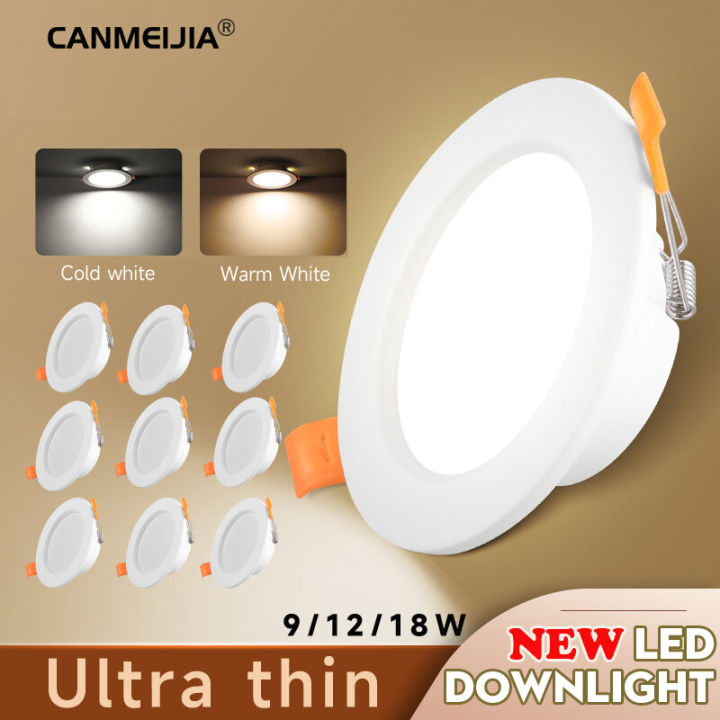 CANMEIJIA UltraThin Round Downlights 9W /12W/18W LED Recessed Downlight ...