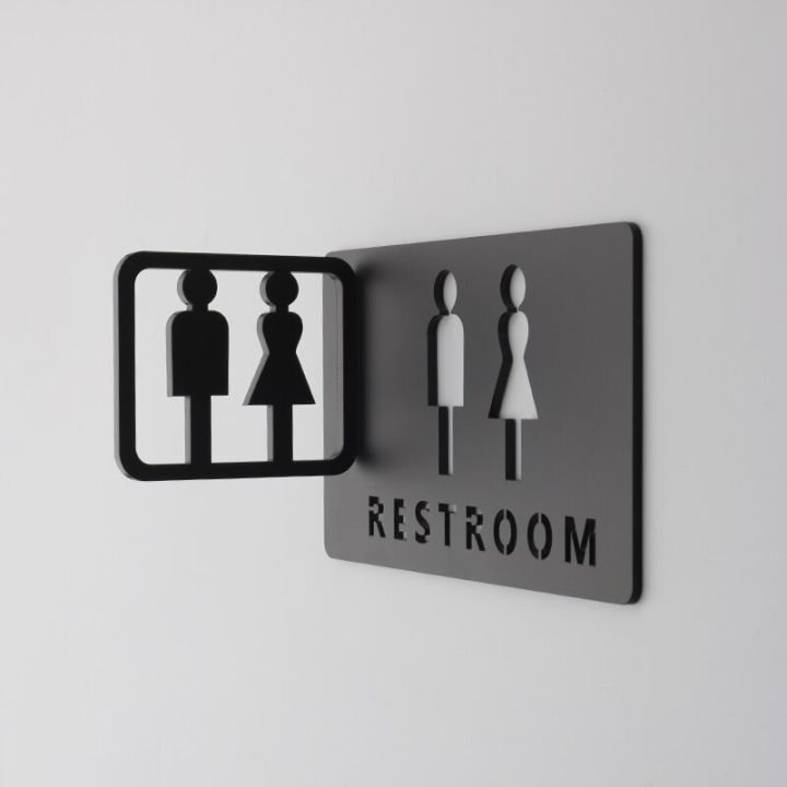 Toilet Signs Shopping Mall Office Buildings Door Plates Reminder ...