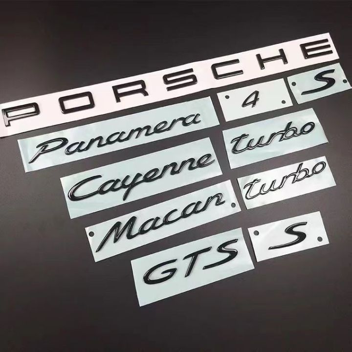 Porsche car logo English letters ABS material front S sticker Macan ...