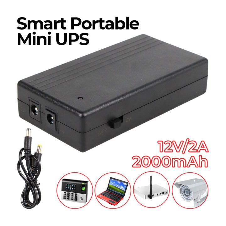 BISA COD - Smart Portable Mini UPS 12V/2A 2000mAh / Alat Power Supply Sumber daya listrik ...