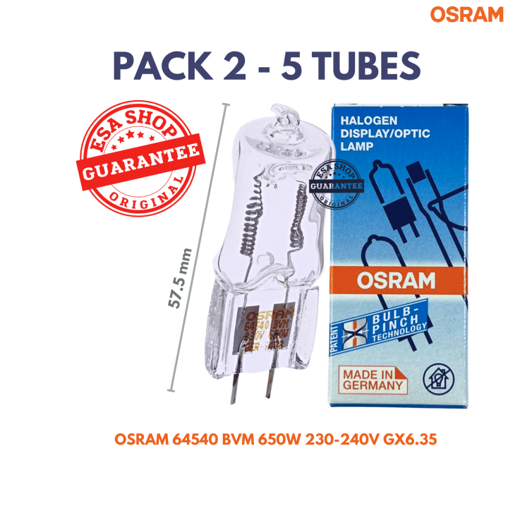 หลอดไฟแพ็ค2-5หลอด OSRAM 64540 650W. 230-240V. BVM P1/13 GX6.35 | Lazada ...