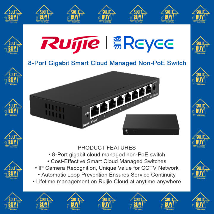 Ruijie | Reyee 8-port Gigabit Cloud Managed Non-PoE Switch | Lazada PH