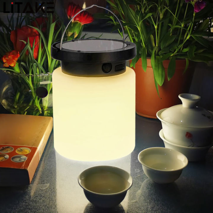 Indoor Solar Pendant Lights 5 Lighting Modes Dimmable Solar USB Dual ...