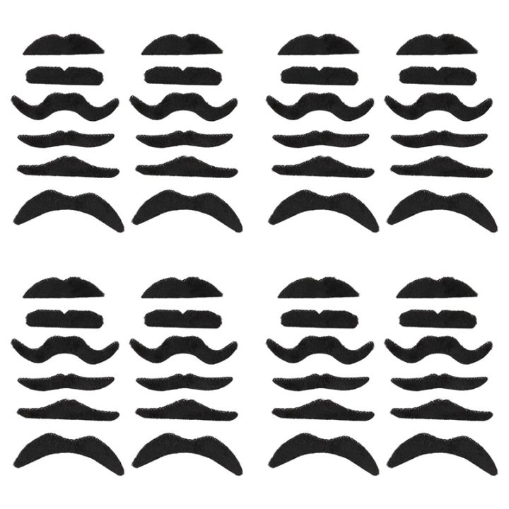 (JGWU) 48 Pack Self Adhesive Assorted Fake Moustache / Mustache Set ...
