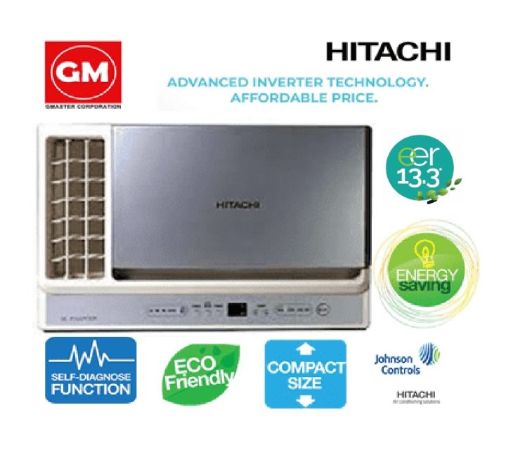 RA-06HSVC HITACHI 0.6HP INVERTER WINDOW TYPE AIRCON ( COMPACT SIZE ...