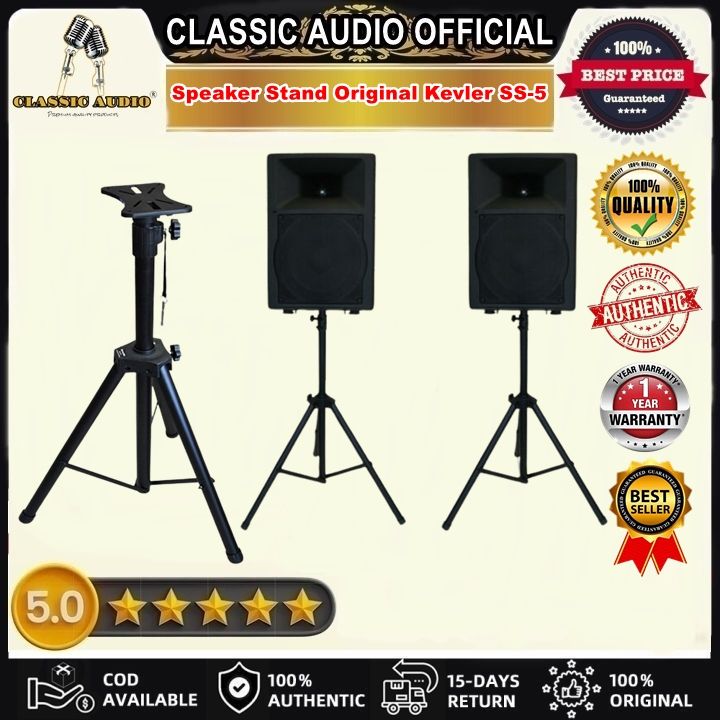 Speaker Stand Original Kevler SS-5 By Classic Audio- Premium Heavy Duty Professional Base ...