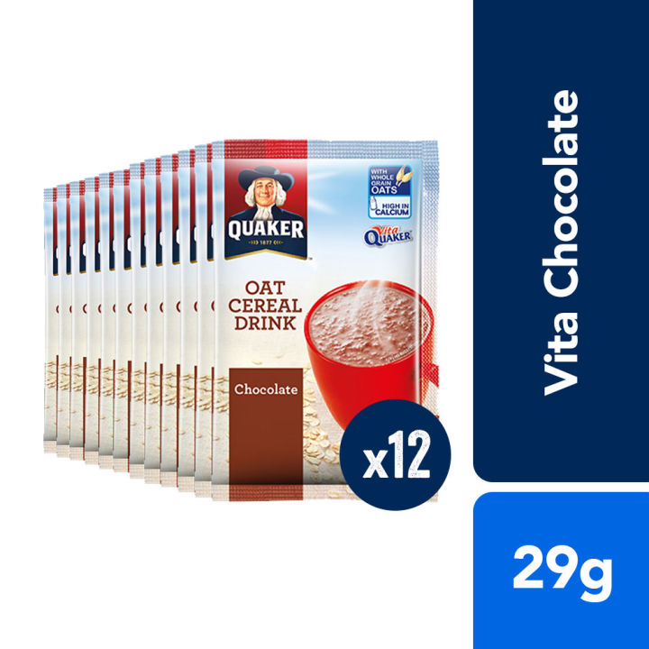 Quaker Chocolate Oat Cereal Drink 29g (Pack of 12) | Lazada PH