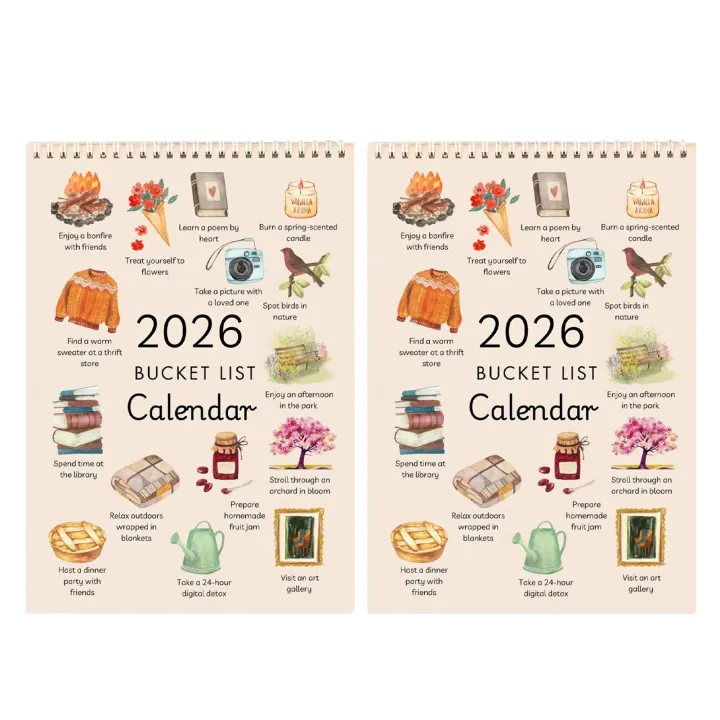 Laputa Bucket List Calendar 2026 Meaningful Moments Calendar 2026 ...