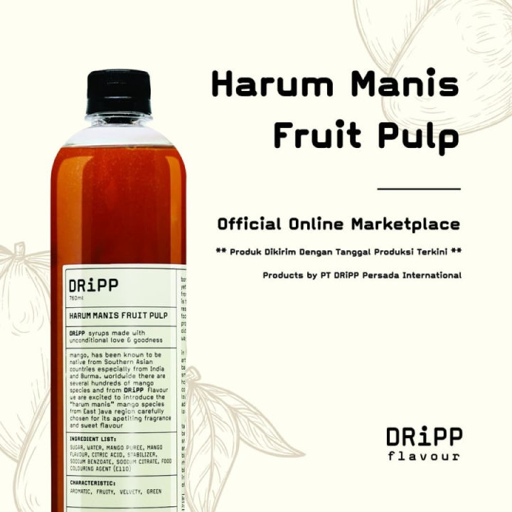 Dripp Syrup Harum Manis Fruit Pulp 760 ML - Rasa Harum Manis 760 ML | Lazada Indonesia