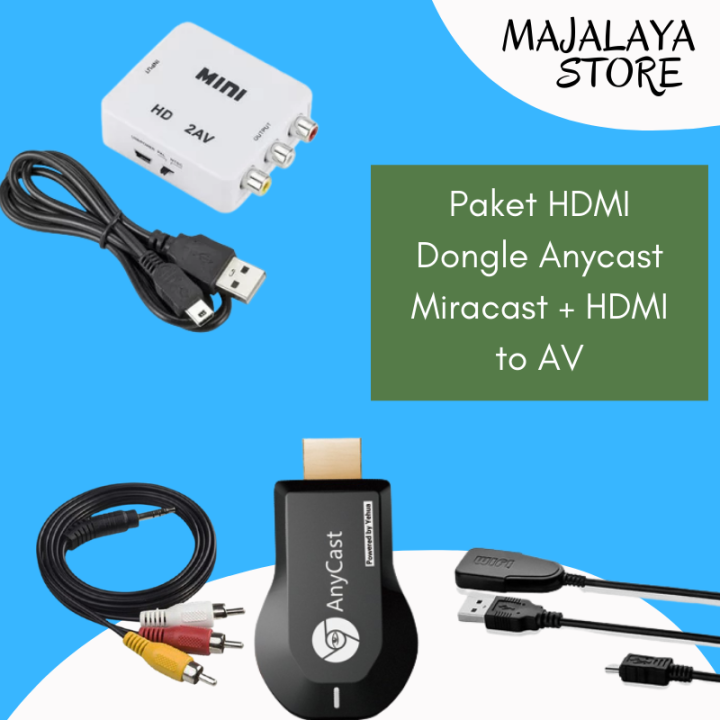 Paket HDMI Dongle + HDMI to AV - Alat Mengkonekkan dari HP ke TV Tabung | Lazada Indonesia