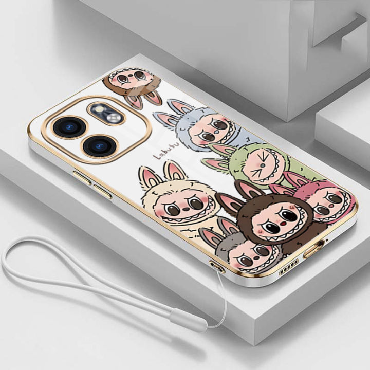 OPPO Reno13F reno 13F 5G Square Candy Color Case Lovely Labubu Durable ...