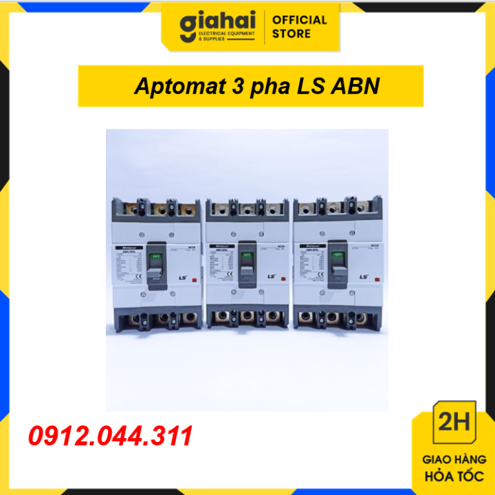 Aptomat Khối 3 Pha LS ABN 20A ~ 100A, cầu dao điện MCCB LS 3P ABN cầu dao tự động, át khối ...