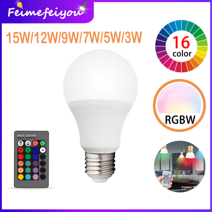 light bulb led bulb e27 with remote cool white for home decoration Colorful Color Changing Light ...