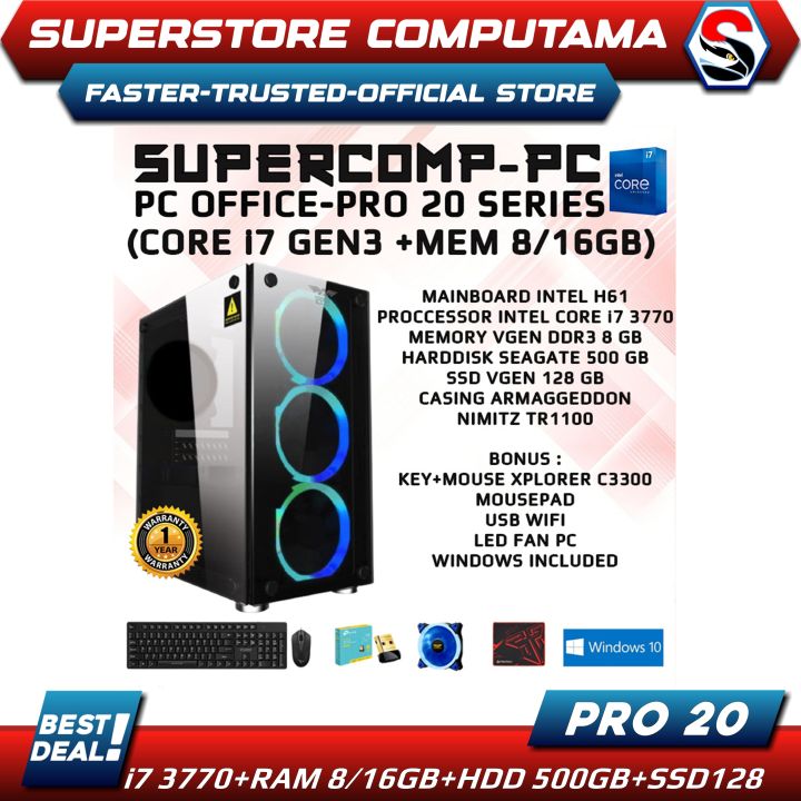 PC Rakitan Office Core i7-RAM 8/16GB-PRO 20 Series-Siap Pakai | Lazada ...