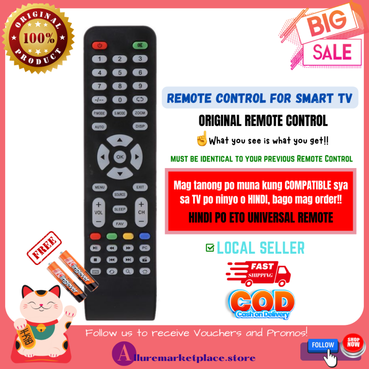 Original Remote for specific Smart TV only, GOMA Remote ITEL SMART TV SAMPIN Remote JOSON Remote ...
