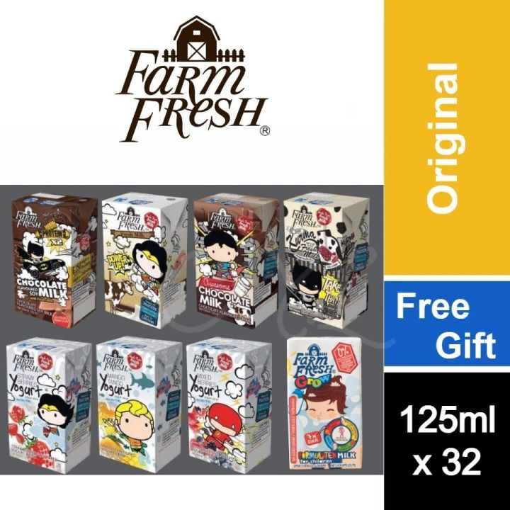Farm Fresh UHT Mini Pack - 125ML x 32 Packs + Free Gift (Chocolate ...
