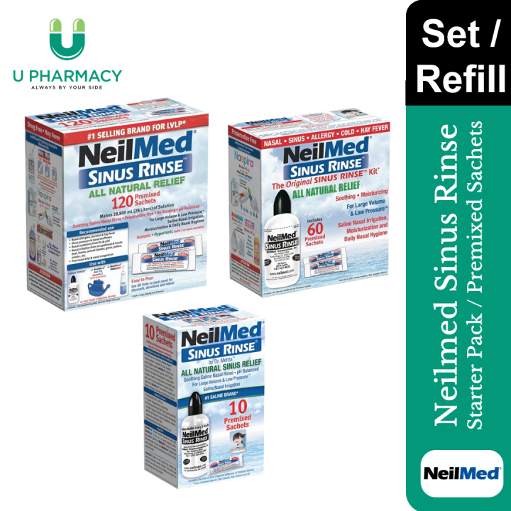 (U Pharmacy) Neilmed Sinus Rinse Starter Kit (1 bottle + 10 sachets ...