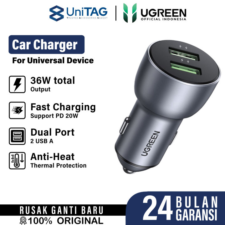 UGREEN Car Charger Mobil Fast Charging iPhone Samsung Laptop Macbook ...
