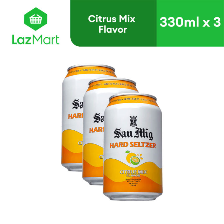San Miguel Hard Seltzer Citrus Mix Flavor Can 330ml - Pack of 3 [Expiry ...