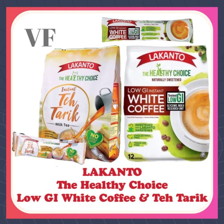 Lakanto 3 IN 1 Low GI Instant White Coffee & Teh Tarik Milk Tea Less ...