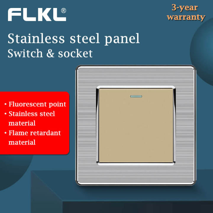 FLKL 220V Wall Key Switch Panel 13amp Universal 3/6 Pin Plug Socket ...