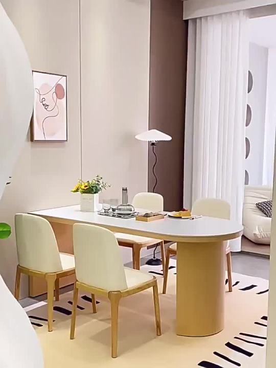 Solid Wood Slate Dining Table Household Small Apartment Modern ...