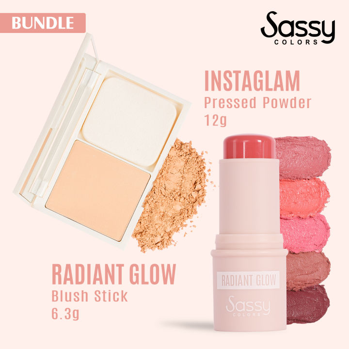 Sassy Colors Instaglam Pressed Powder & Radiant Glow Blush Stick ...