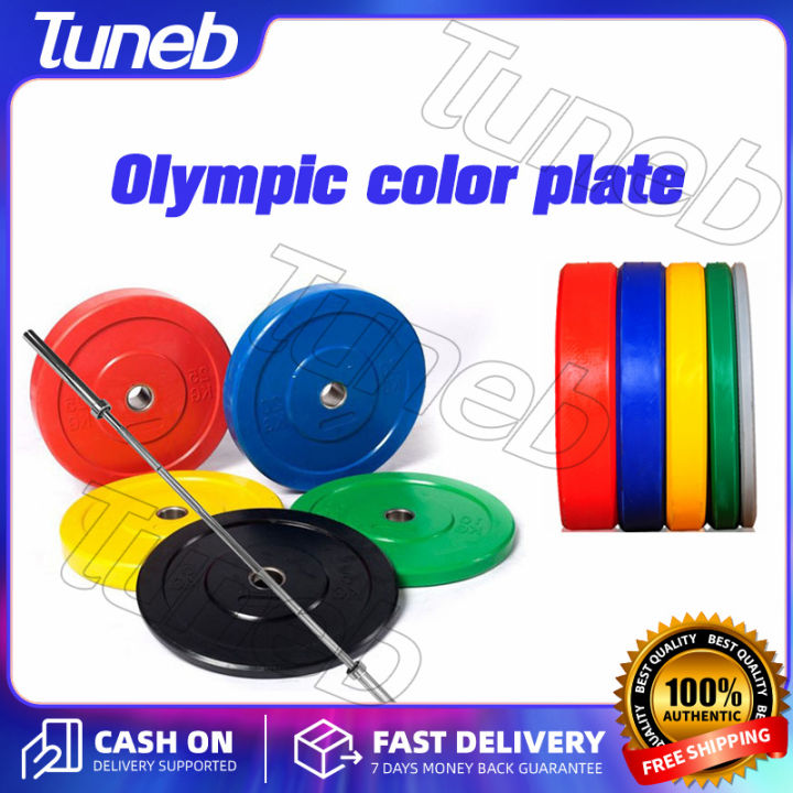 Tuneb Olympic Bumper Steel Color Plate (10KG-25KG) Olympic Long Bar ...
