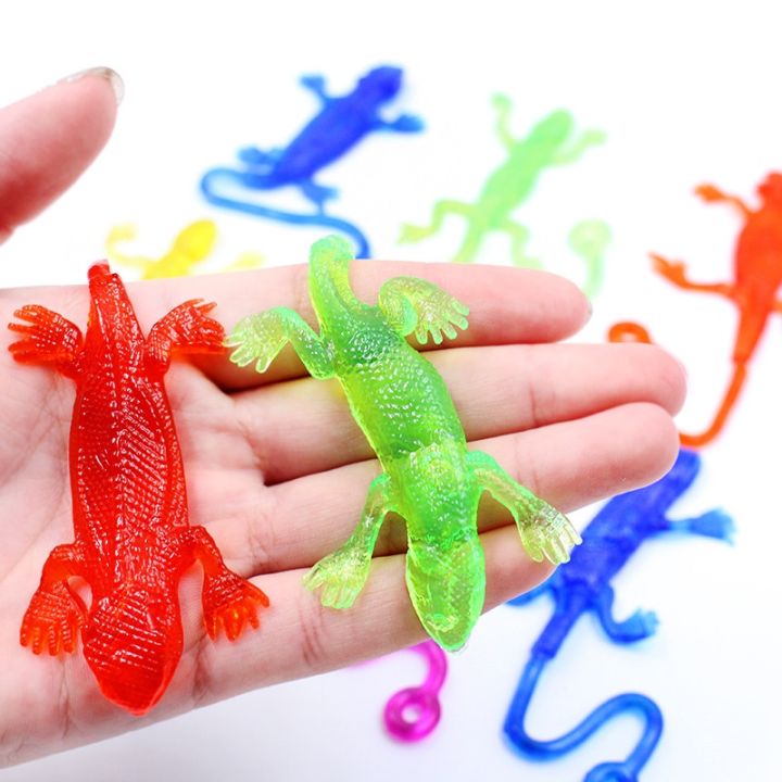 【CC】 5/10PCS Multi-color Stretchy Sticky Funny Lizard Animals Hand for ...