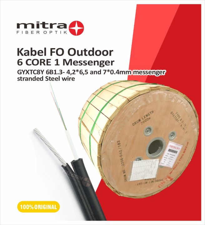 Kabel Fiber Optik FO 6 Core FIG 8 FALCOM GYXTC8Y 6B1.3 - 4.2*6.5mm ...