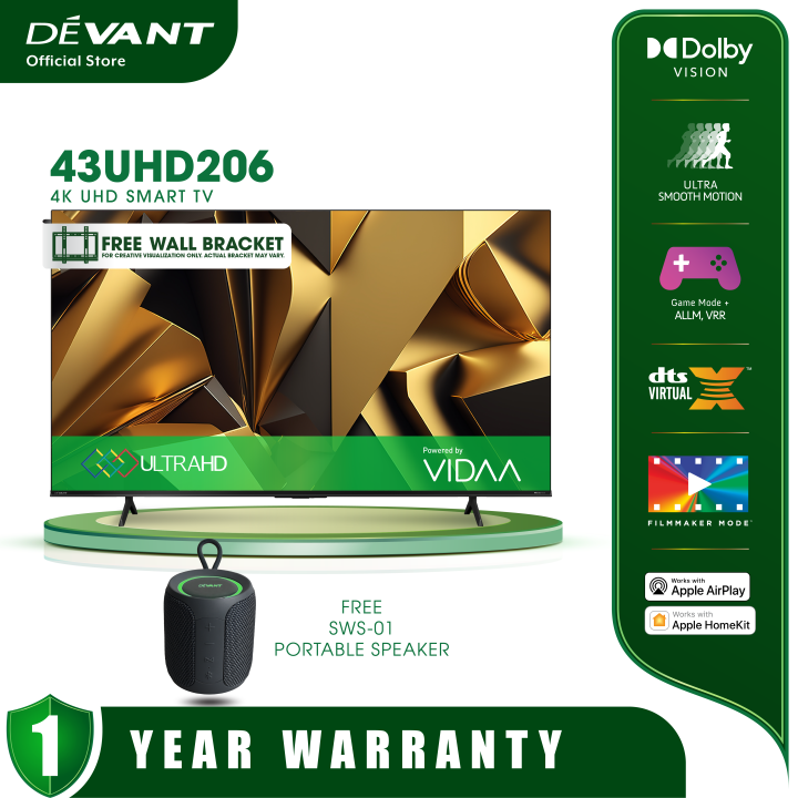DEVANT 43UHD206 43 Inch Ultra HD (UHD) 4K Smart TV - Netflix, Youtube ...