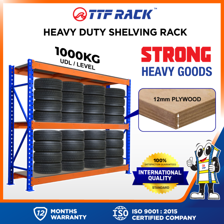 TTF Rack™️ H240cm Heavy Duty Shelving Rack Plywood Storage Rack ...