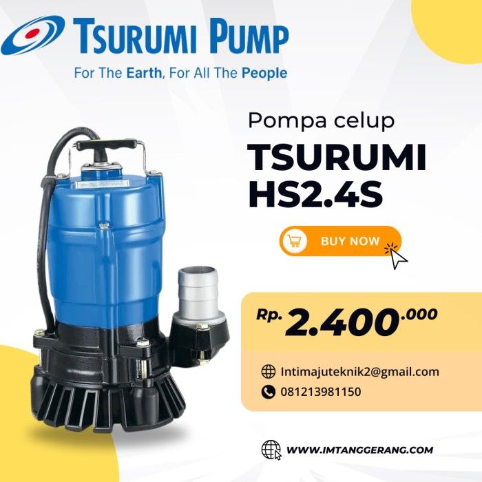 Pompa Celup Tsurumi hs2.4s Pompa Celup Air Kotor 2Inch 400Watt 1Phase ...