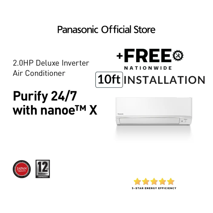 Panasonic CS-XPU18WKQ 2.0HP Deluxe Inverter Split Type Aircon (Nanoe™ X ...