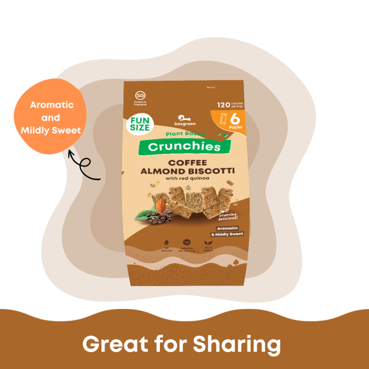 Boxgreen Crunchies Coffee Almond Biscotti with Red Quinoa Fun Pack (24g ...