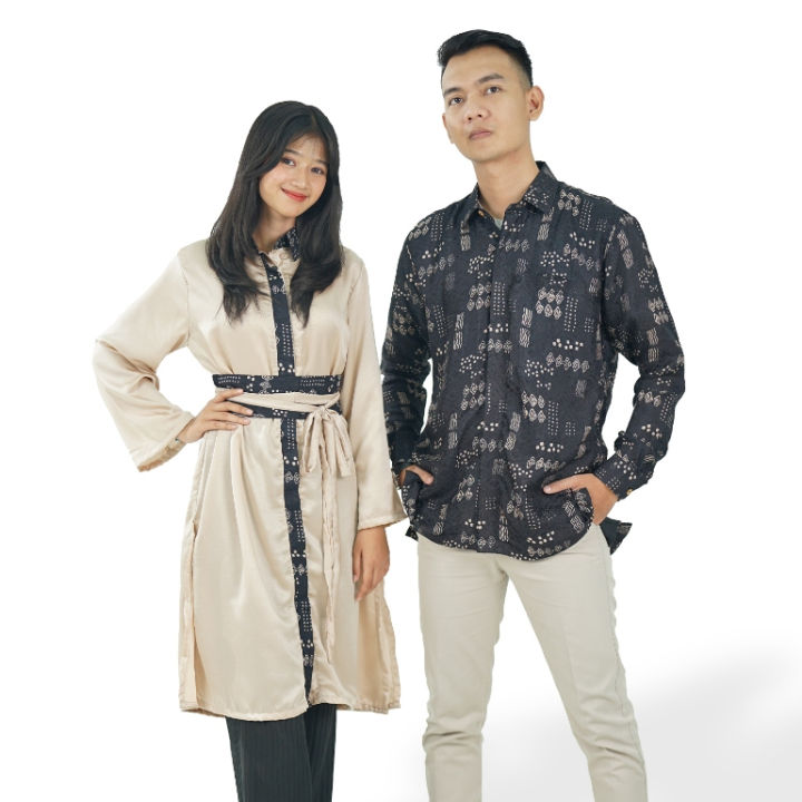 BATIK TRUSMI Set Couple Tunik dan Kemeja Batik Motif Mega Mendung CRCK ...
