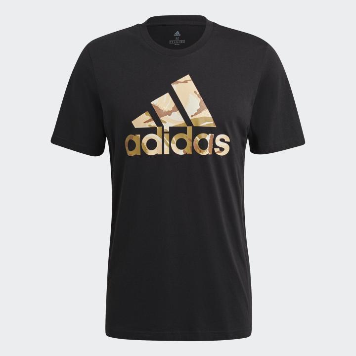 adidas ไลฟ์สไตล์ เสื้อยืดลายพราง Essentials ผู้ชาย สีดำ GK9636 | Lazada.co.th