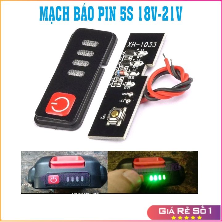 pin247 Mạch báo phần trăm dung lượng pin 5S 18V 21V. Đồng hồ led 4 vạch ...