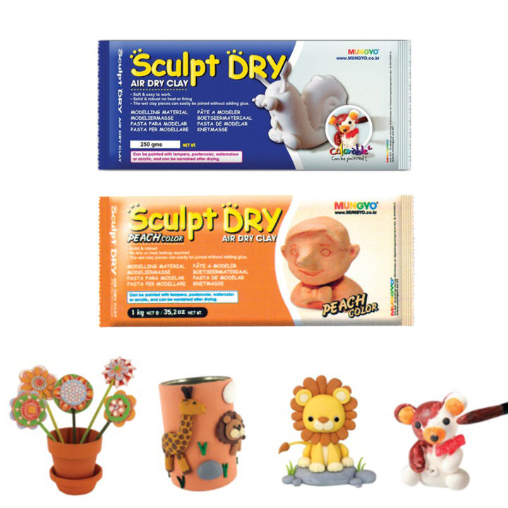 ดินปั้น Mungyo Sculpt Dry สีขาว/สีเนื้อ (1 ก้อน) ดินปั้นธรรมชาติ ดิน ...