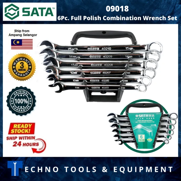 SATA Combination Wrench Set 6pc, 8mm-15mm, Metric, 1kg, 09018 | Lazada