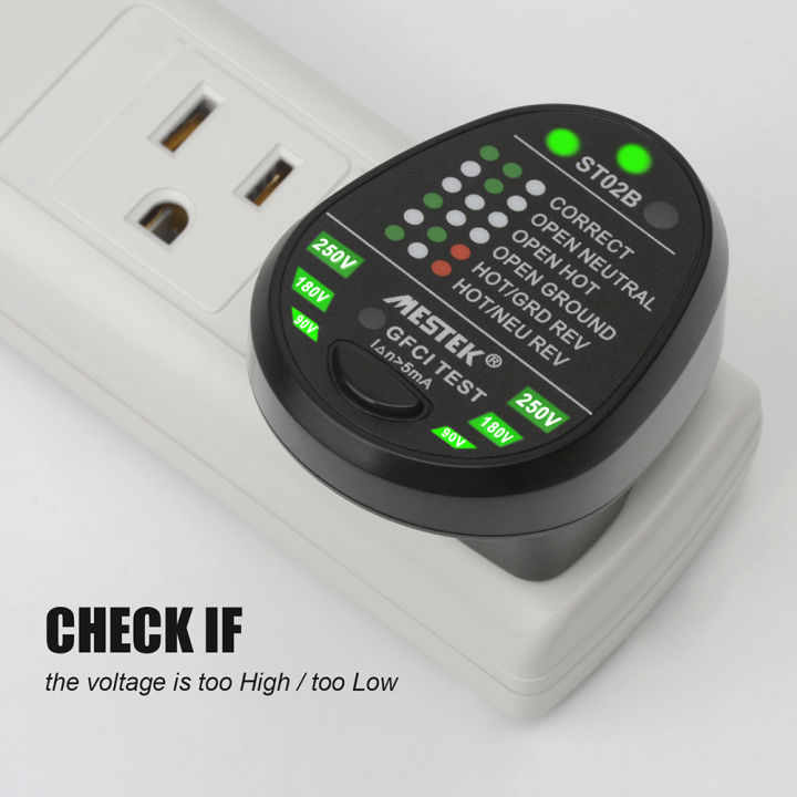 Socket Tester Professional Voltage Test RCD 30mA Socket Detector EU UK ...