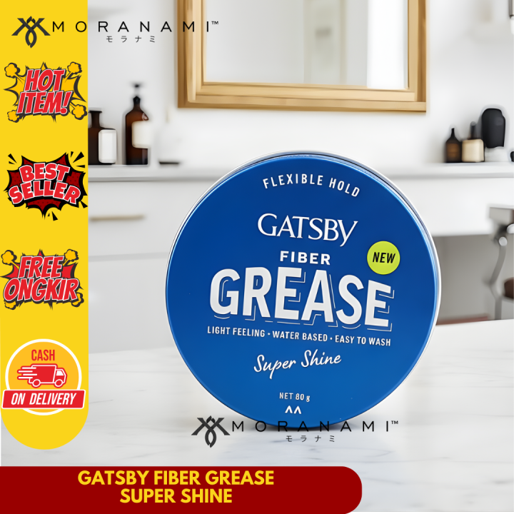 GATSBY Fiber Grease Water Based Flexible Hold Pomade Minyak Rambut Pria ...